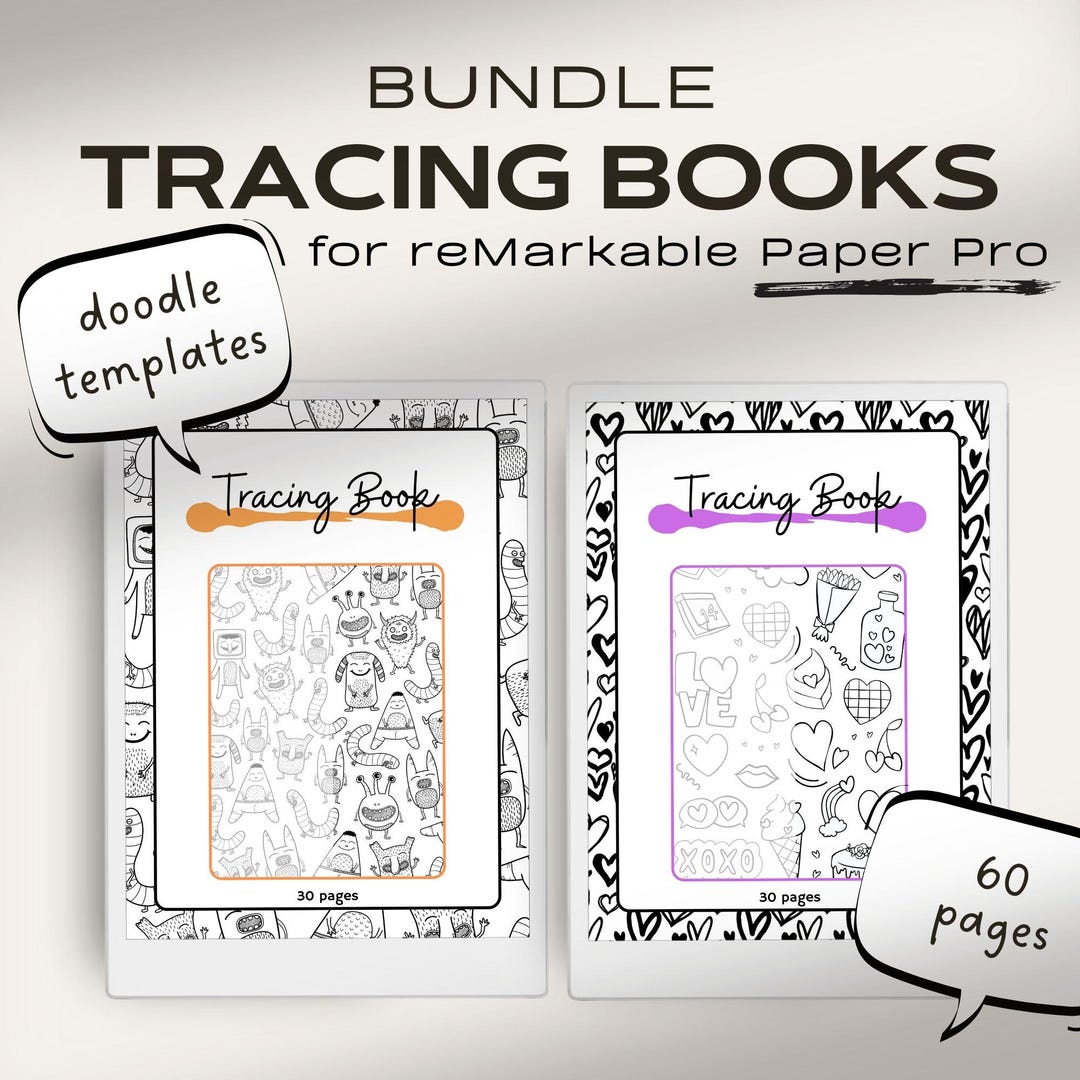 Bundle Doodle Tracing Book for Remarkable Paper Pro | Coloring Pages ...