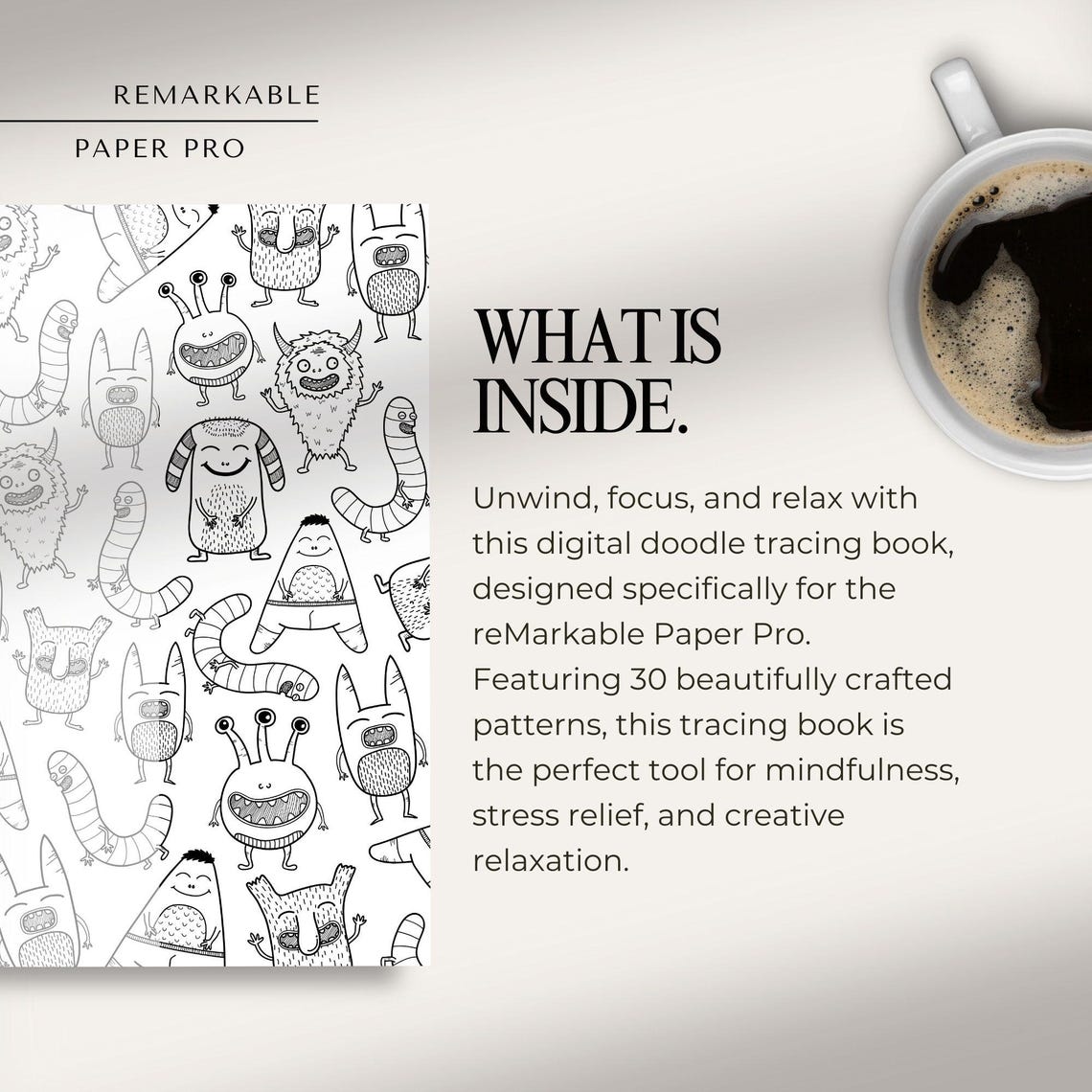 Doodle Tracing Book for Remarkable Paper Pro | Coloring Pages for ...