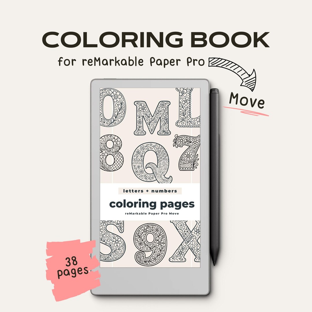 Coloring Book for Remarkable Paper Pro Move | Coloring Pages Alphabet ...