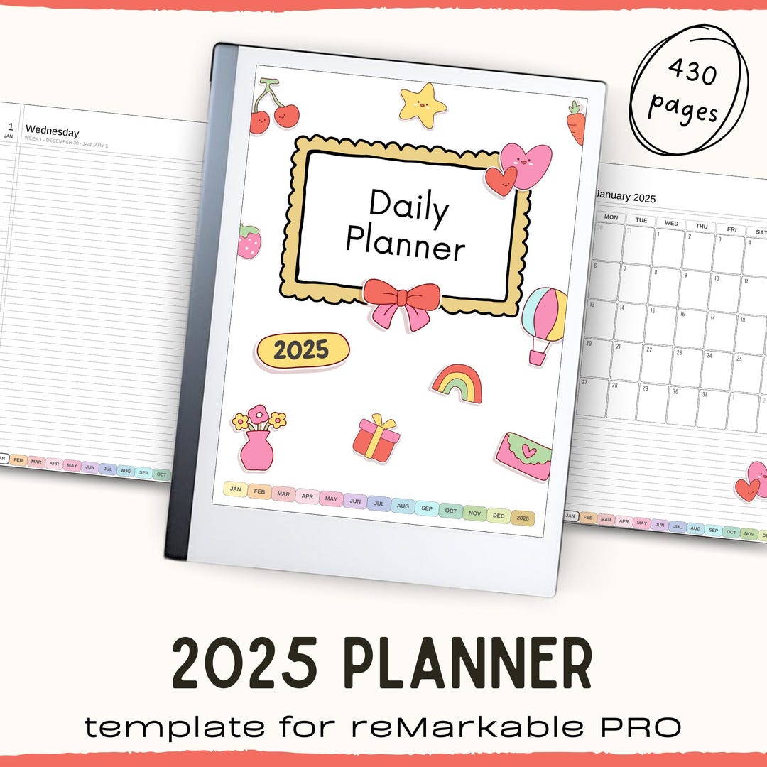 Remarkable Paper Pro Planner Templates | Doodle Daily Planner 2025 ...