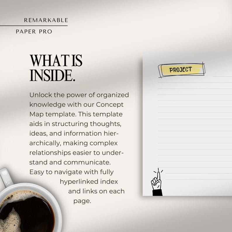 Concept Mapping Template for Remarkable Paper Pro | Digital Notes ...