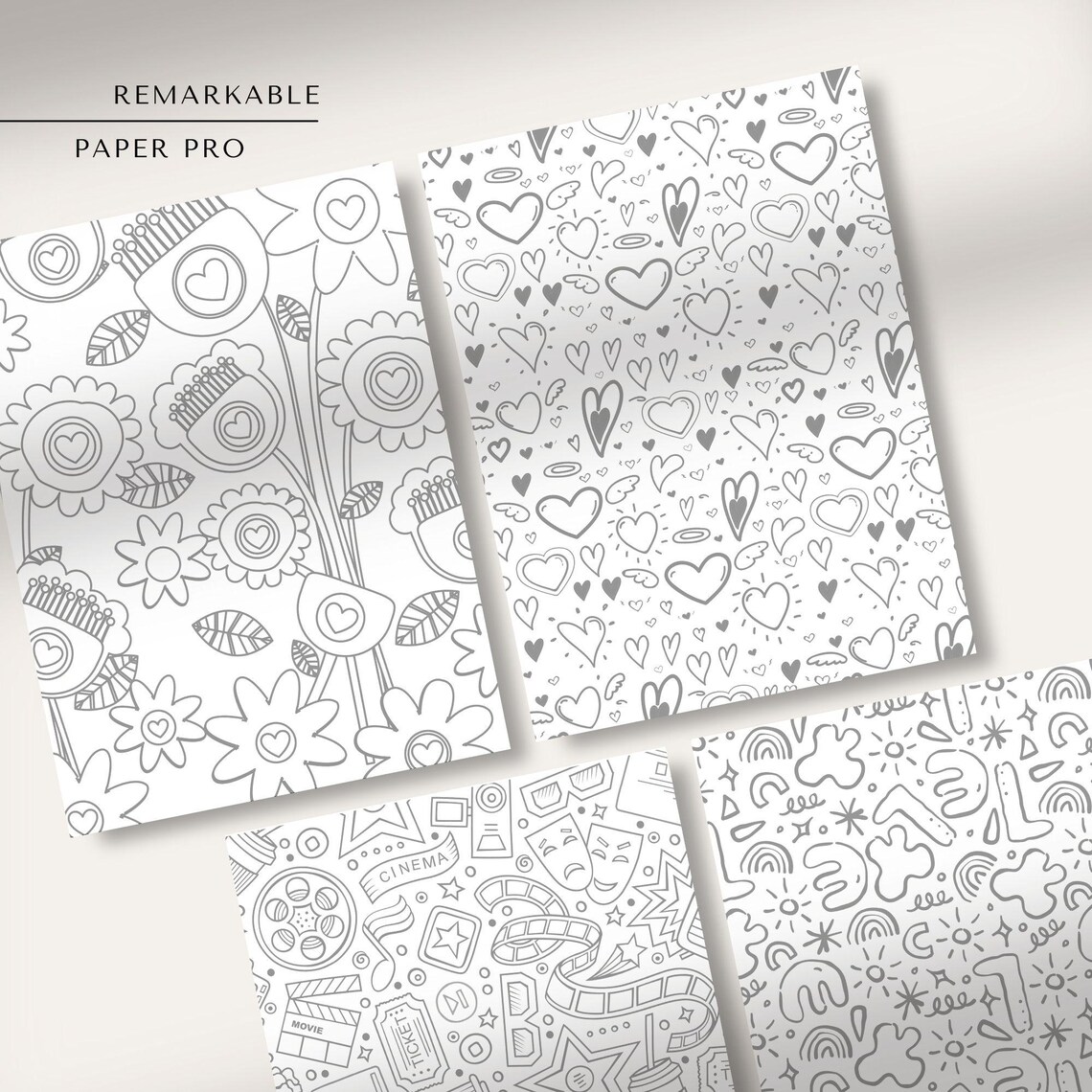 Doodle Tracing Book for Remarkable Paper Pro | Coloring Pages for ...