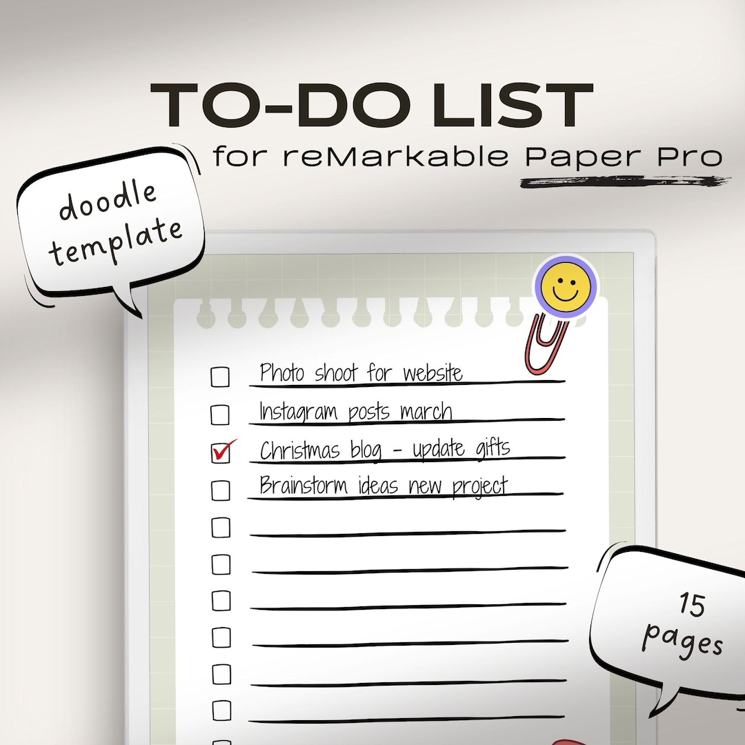 To-do List for Remarkable Paper Pro | Remarkable Task Tracker ...