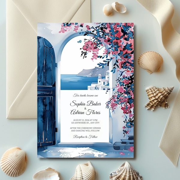 Greek Wedding Invitation - Etsy