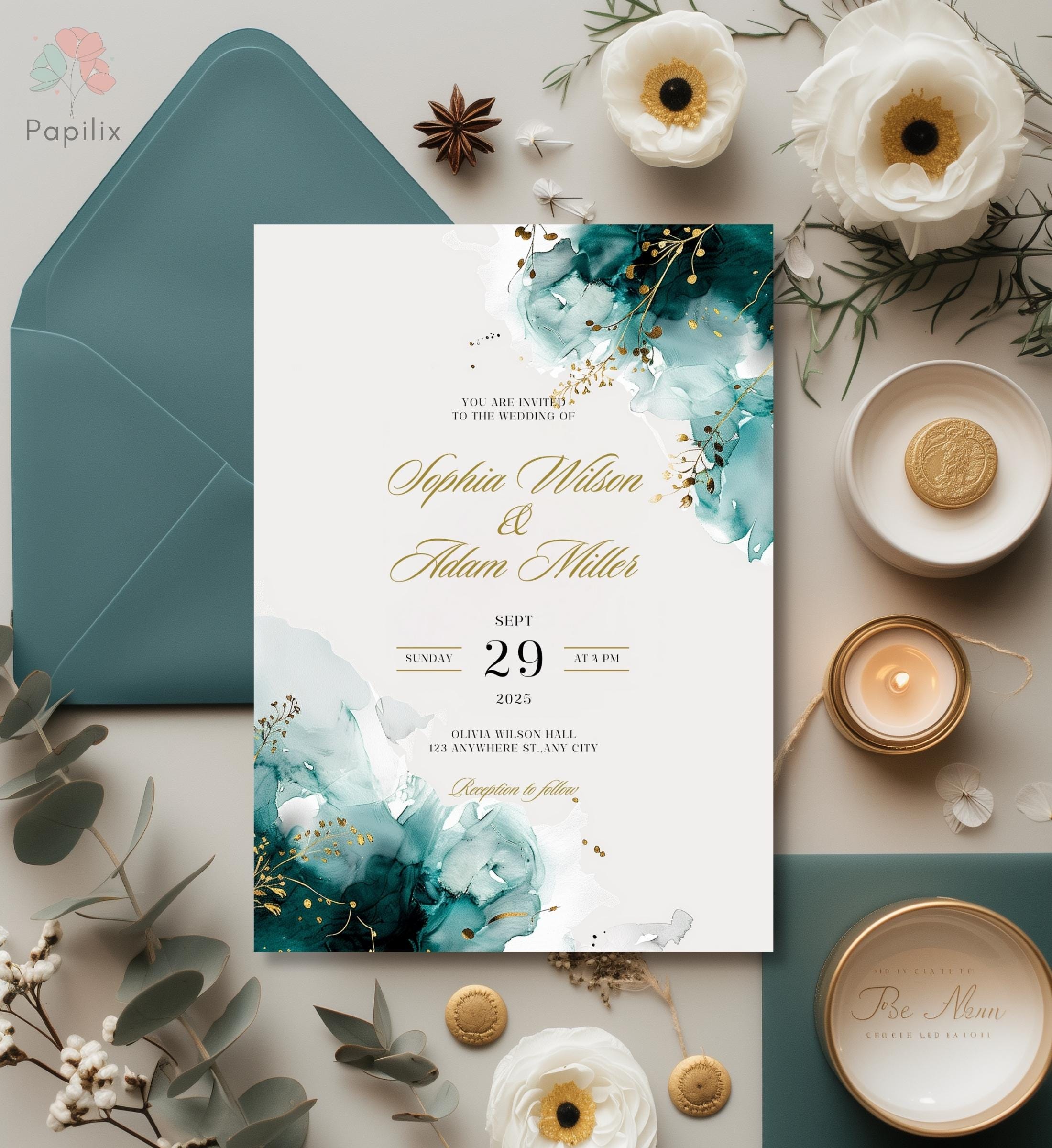 Turquoise Wedding Invitation Templates