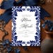 Mexican Wedding Invitation Template, Blue Floral Invite, Talavera Tile ...