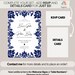 Blue Floral Wedding Invitation, Talavera Tile Inspired Invites, Navy ...