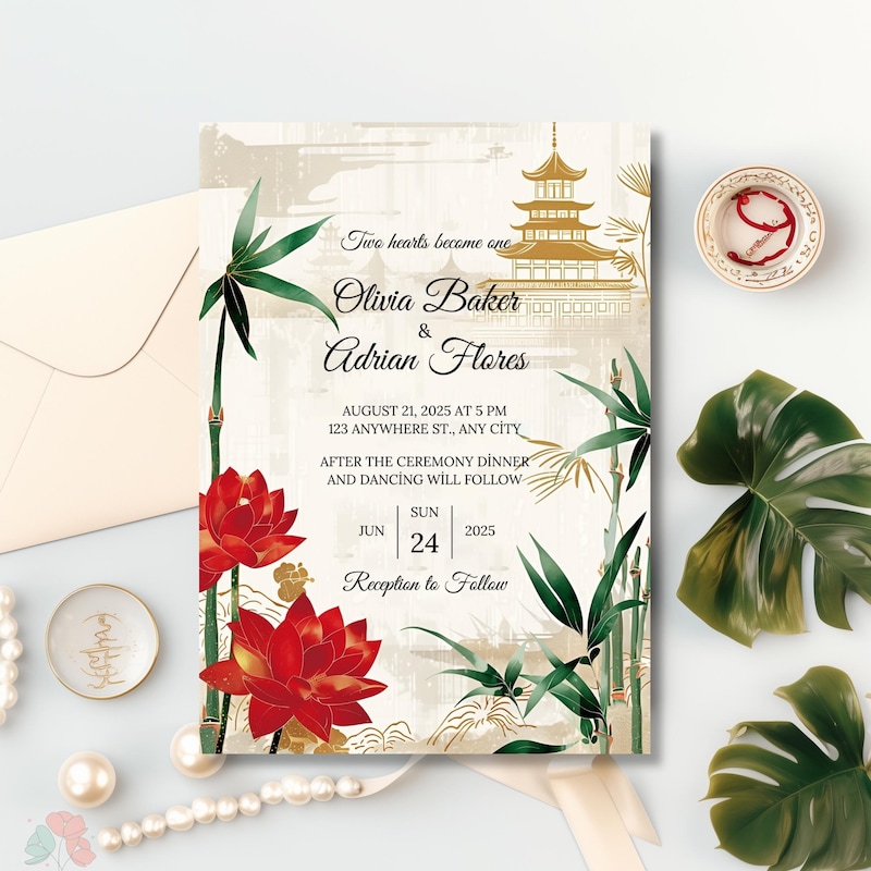 Asian Invitation - Etsy