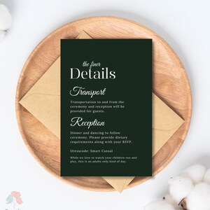 Dark Green and Red Rose Wedding Invitation Set, Boho Floral Invite ...
