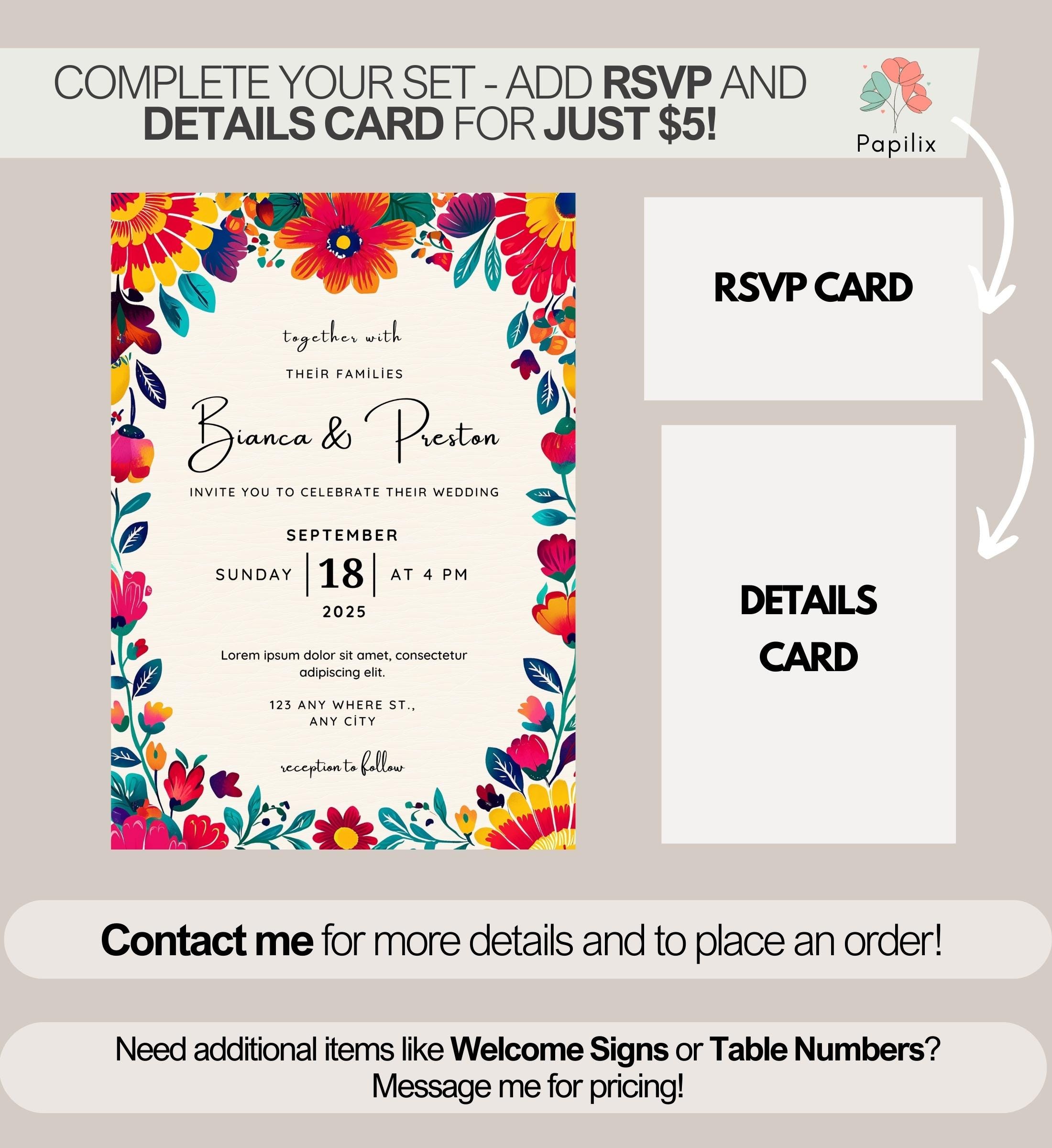 Mexican Fiesta Wedding Invitation, Talavera Tile Floral Invite ...