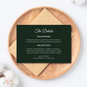 Dark Green and Red Rose Wedding Invitation Set, Boho Floral Invite ...