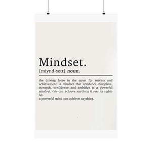 Mindset Definition Inspirational Office Wall Art Decor Print ...
