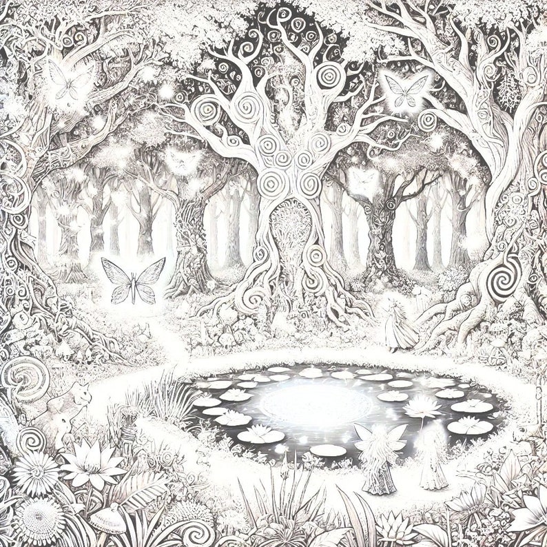 Mystical Forest Adventures: Colouring Pages of Enchantment 5 Detailed ...