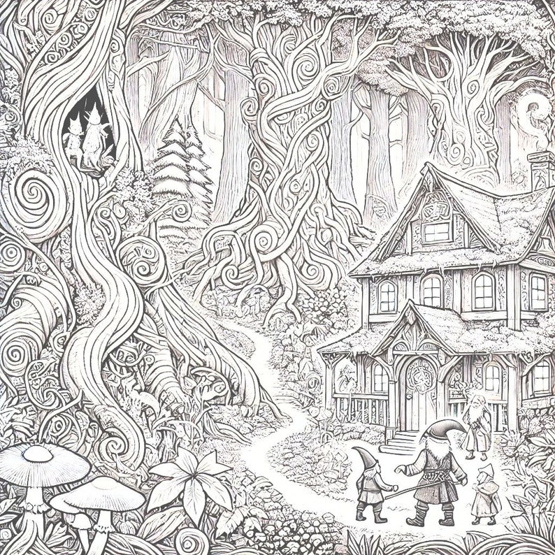 Mystical Forest Adventures: Colouring Pages of Enchantment 5 Detailed ...