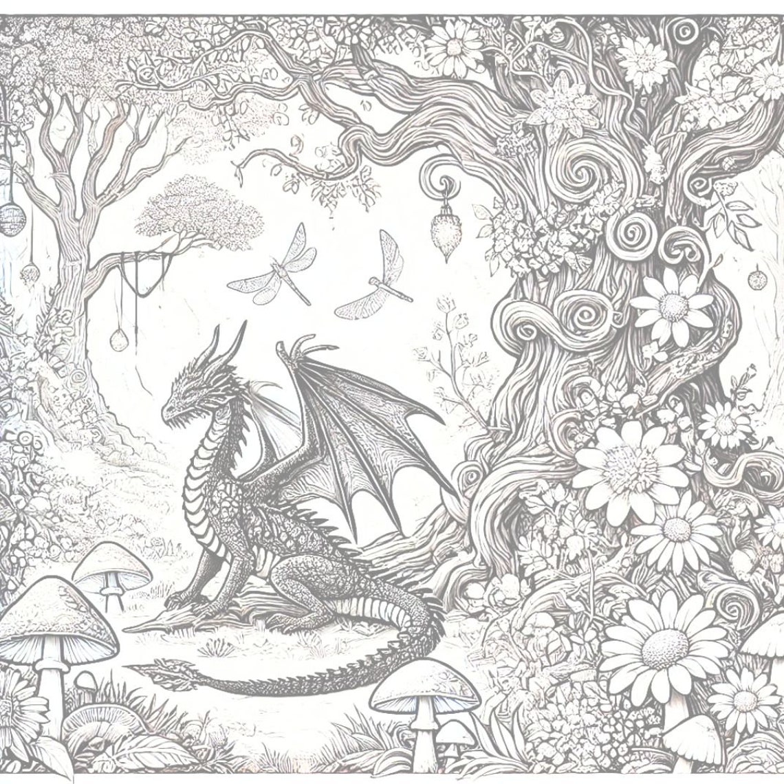 Enchanted Forest Creatures: Magical Coloring Pages 5 Detailed Designs ...