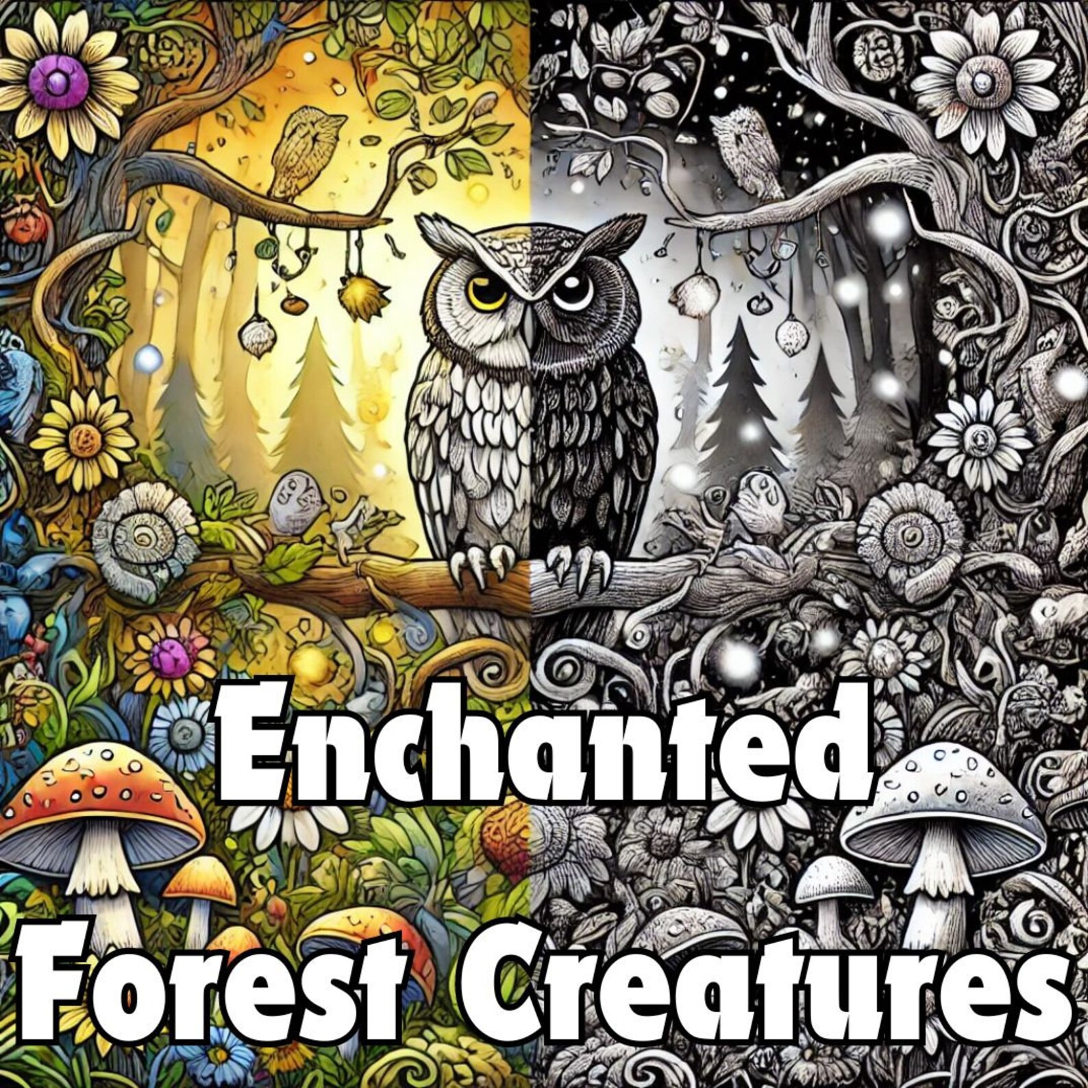 Enchanted Forest Creatures: Magical Coloring Pages 5 Detailed Designs ...