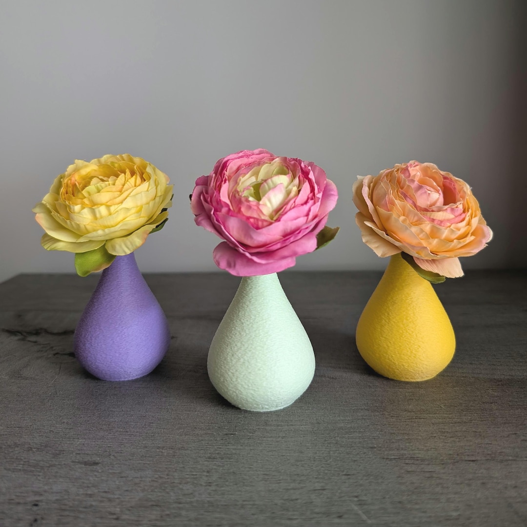 Mini Textured Bud Vase, 3D Printed Home Office Desk Accent, Wedding ...