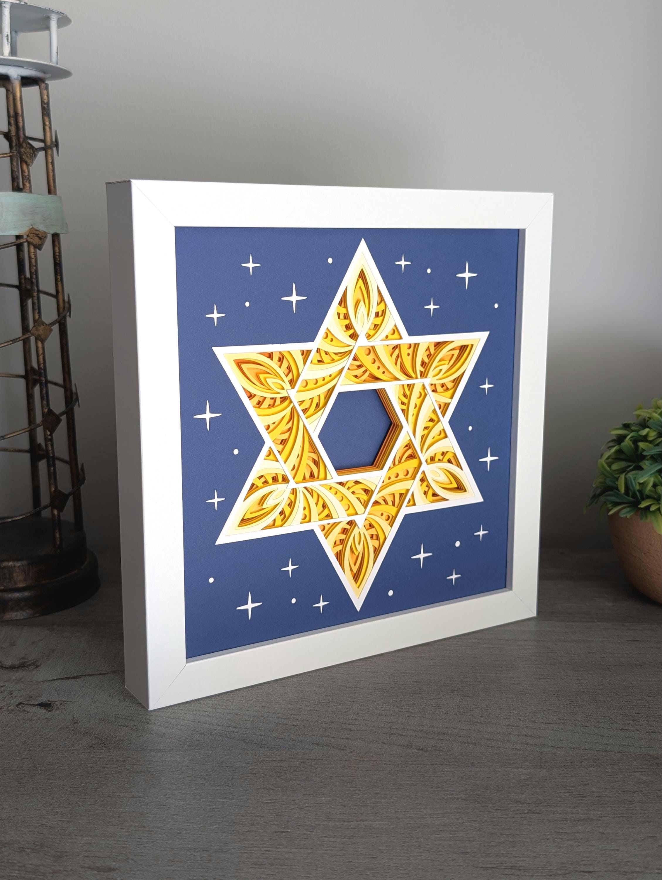 Layered Star of David Shadow Box, 3D Paper Cut Art, Jewish Wedding ...
