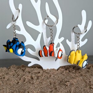 Tropical Fish Keychain, 3D Printed: Articulated Fidget Toy, Ocean ...