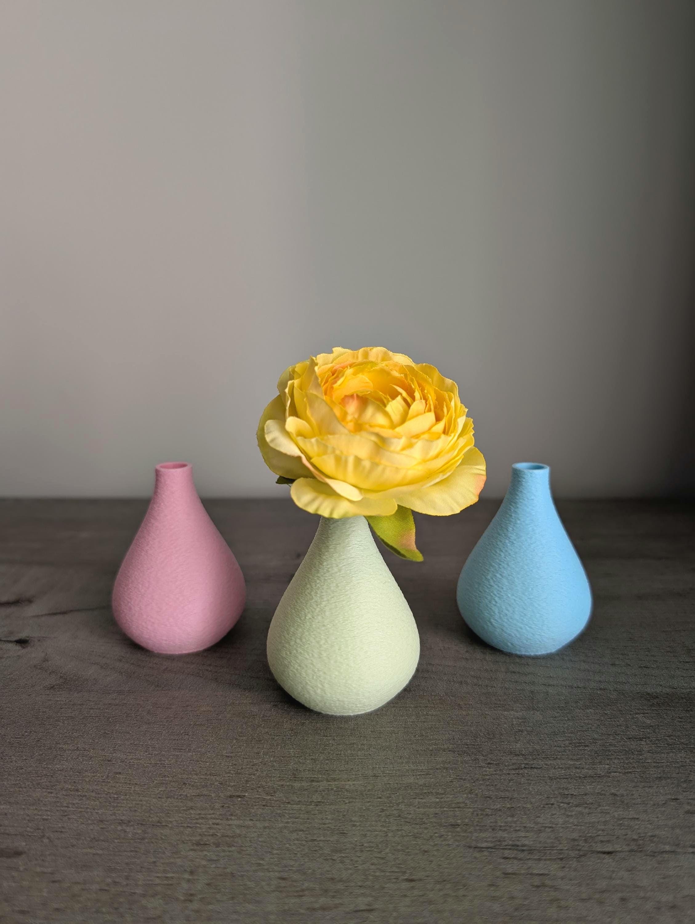 Mini Textured Bud Vase, 3D Printed Home Office Desk Accent, Wedding ...