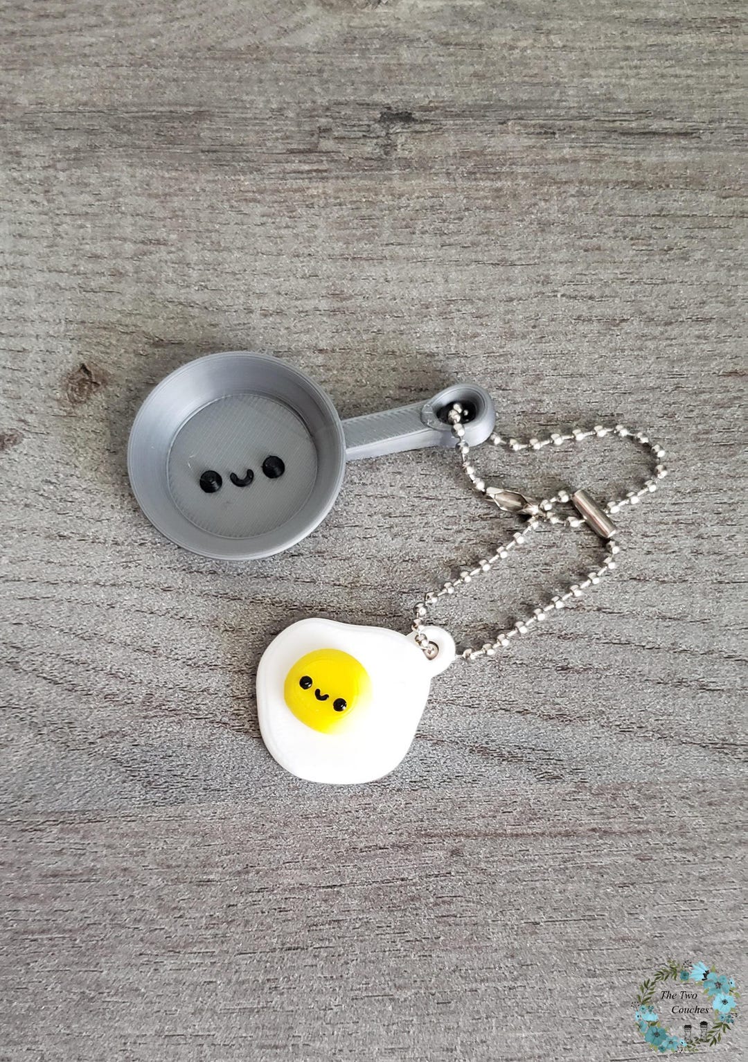 Frying Pan and Fried Egg 3D Printed Keychain Set - Etsy