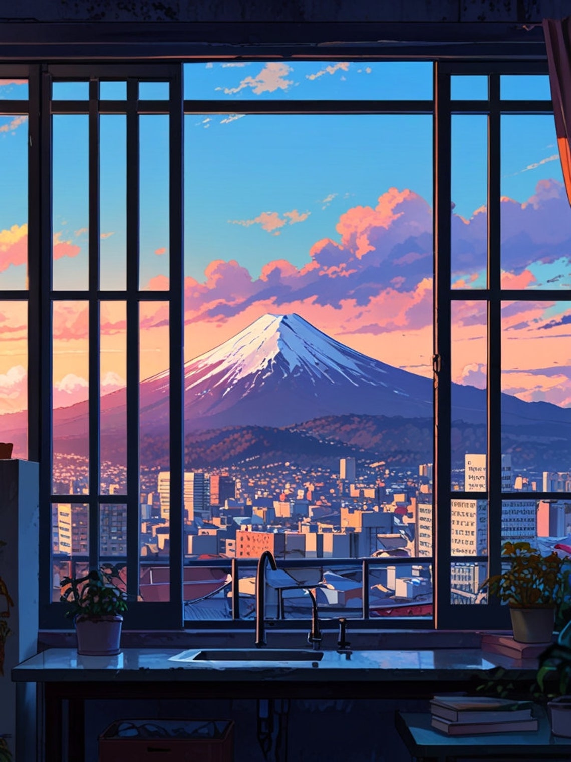 Lofi Anime Aesthetic Japanese Pixel Art Poster Digital Download Chill ...