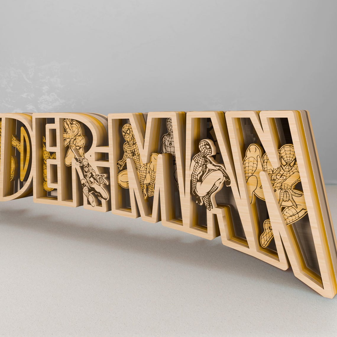 Superhero SVG, 3D Multilayer Laser Cut File Svg, Decor Svg - Layer Art ...