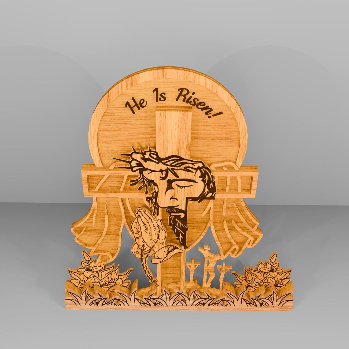 Multilayer Easter Day He is Risen Standing Laser Cut Files Svg, Easter ...