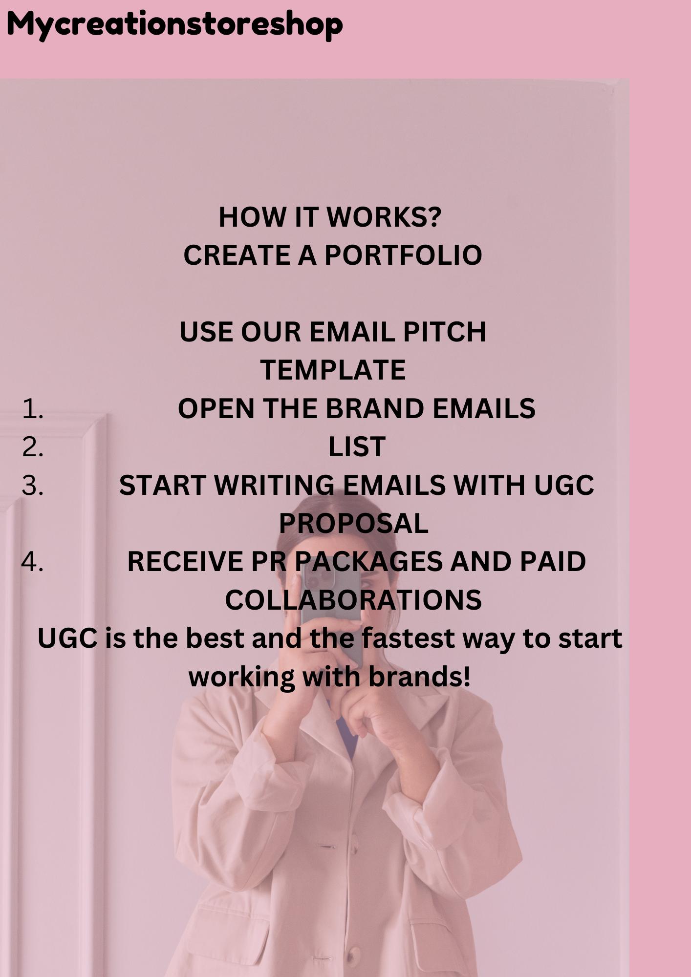 BRAND UGC EMAIL List 100+ Emails for Ugc Creators and Influencers - Etsy