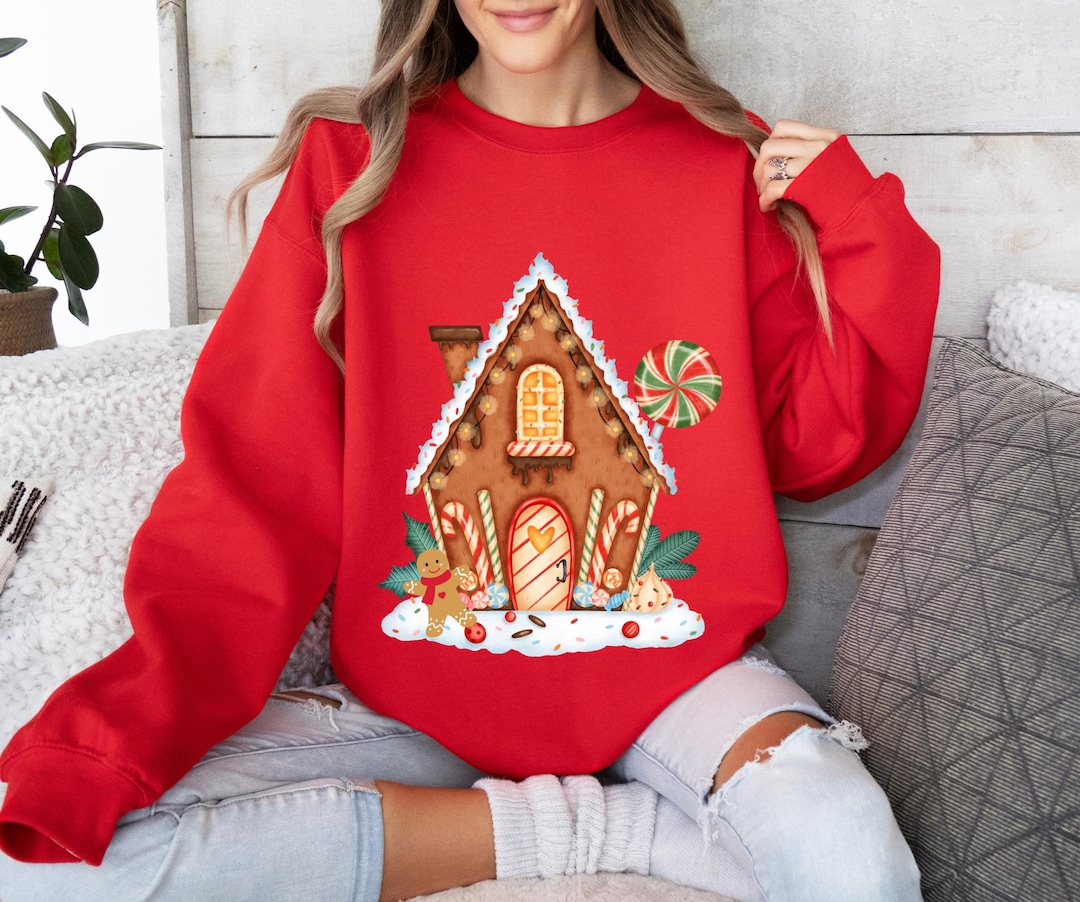 Gingerbread House Sweatshirt,christmas Shirt,holiday Apparel, Christmas ...