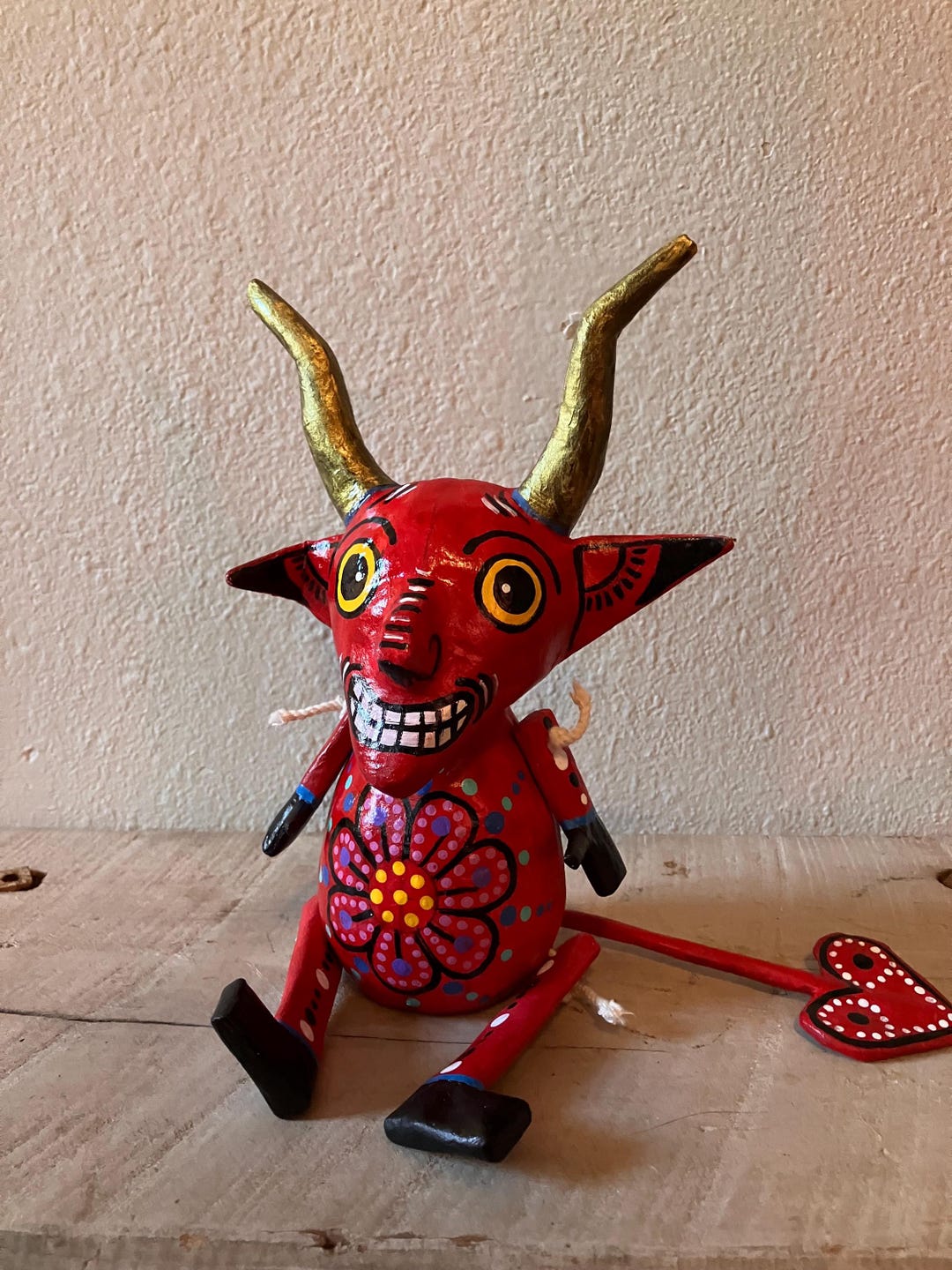 15.5” Cartonería Mexican Papermache Mischievous Diablito - Devil ...