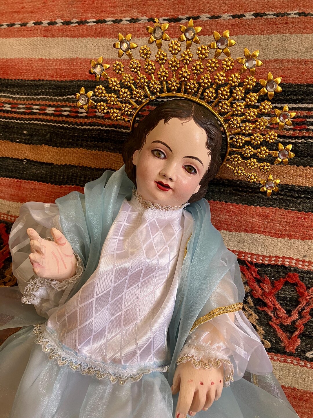 Large Divina Infantita Niña Maria Infant Mary Santo Santos Statue With ...