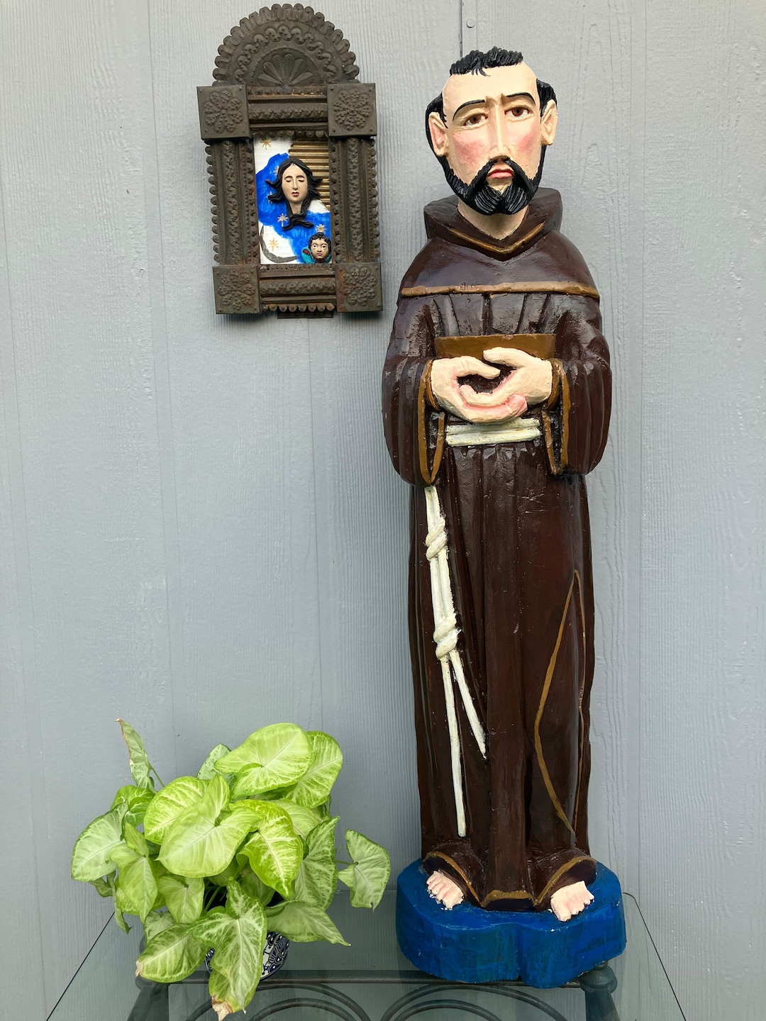 39 X-large Carved Wooden Santo Santos From Mexico San Francisco De Asis ...