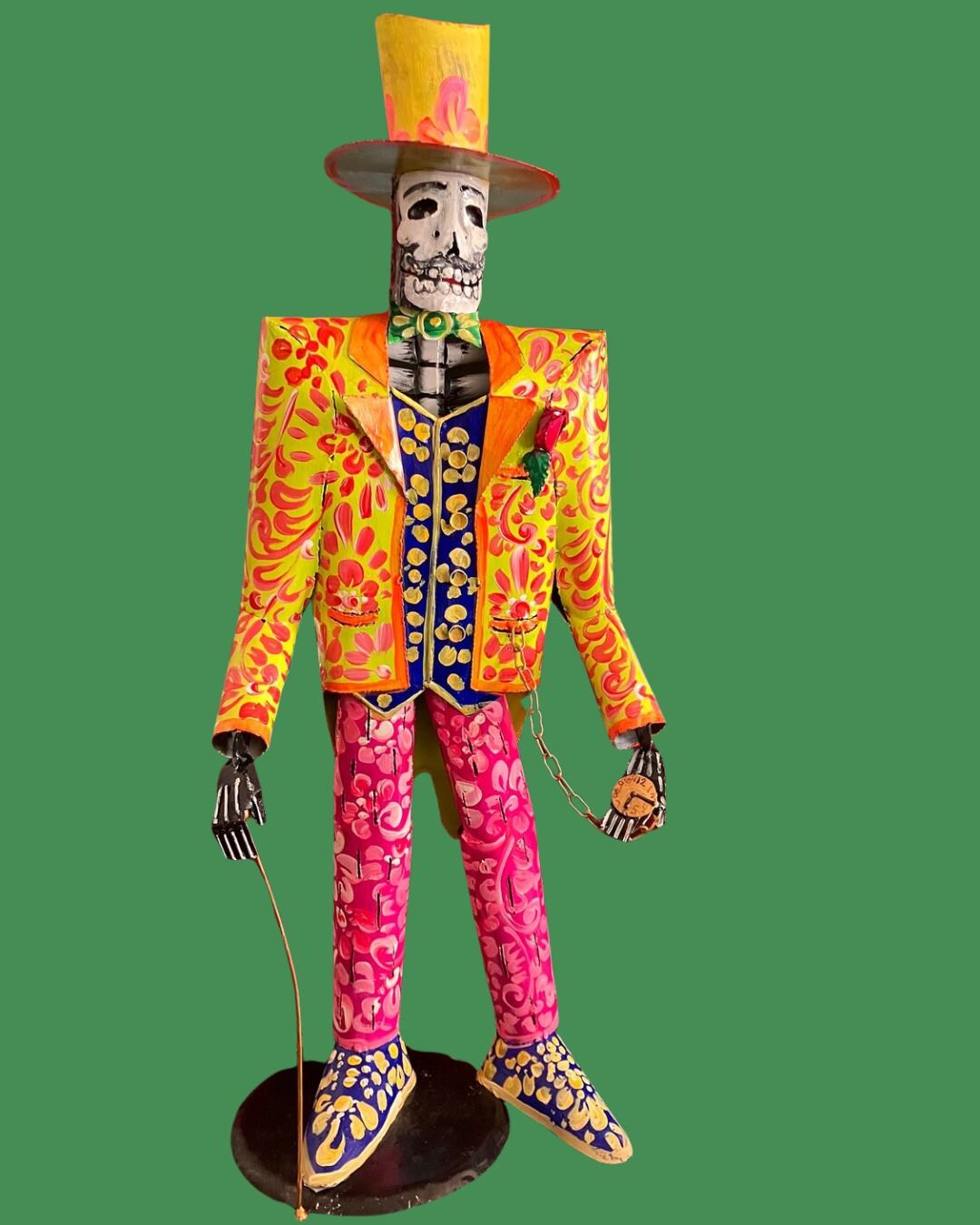 Handmade Painted Tin Catrin Lamp - Day of the Dead Decor - Etsy