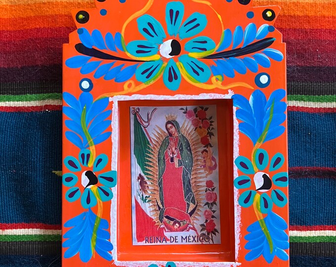 Medium Tin Nicho Altar From Mexico - Virgen De Guadalupe Our Lady of ...