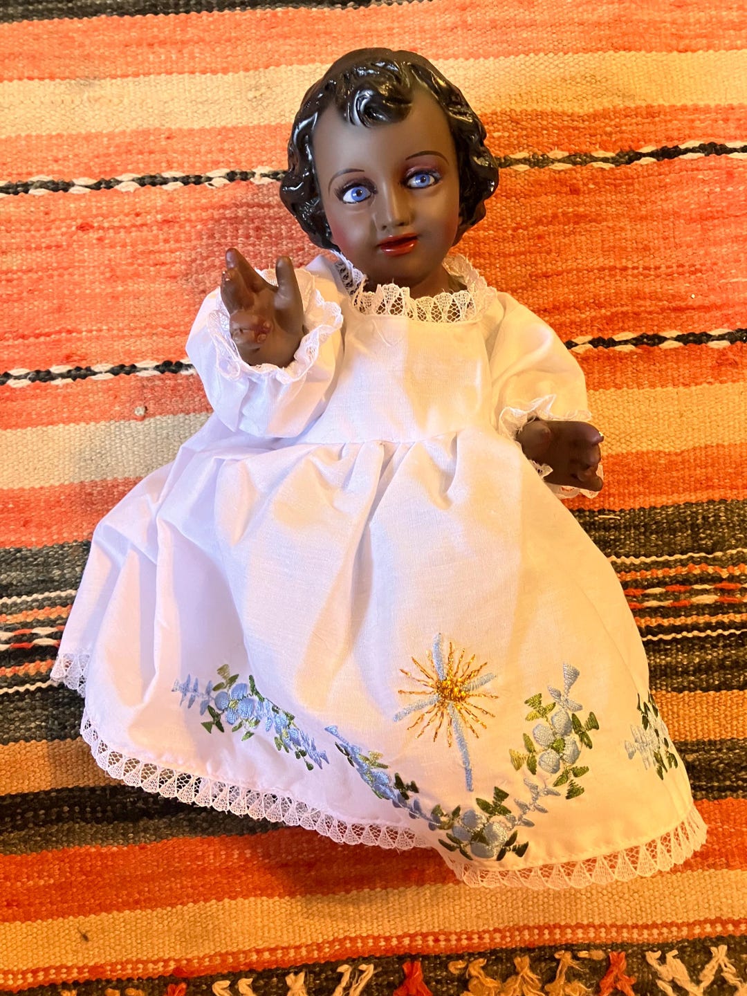 10.5 Niño Dios Morenito With Vestment Christ Child Baby Jesus Statue ...