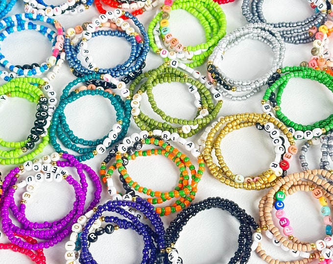 25-50-100-200-1000 Beaded Bracelets/friendship Bracelets/custom Name ...