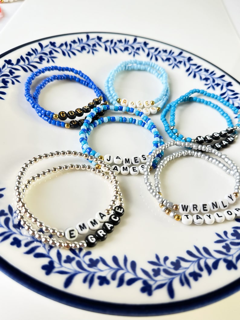 Personalized Beaded Name Friendship Bracelet, Custom Bracelet - Etsy