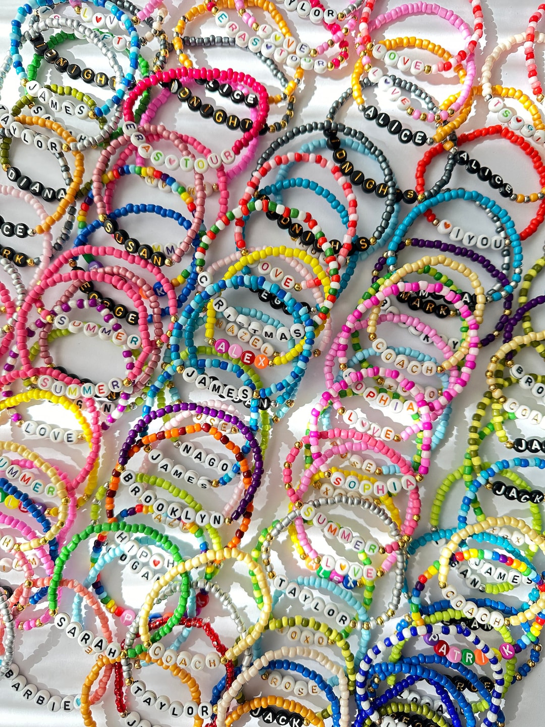 1-25-50-100-200-1000 Friendship Bracelet, Bulk Bracelet, Personalize ...