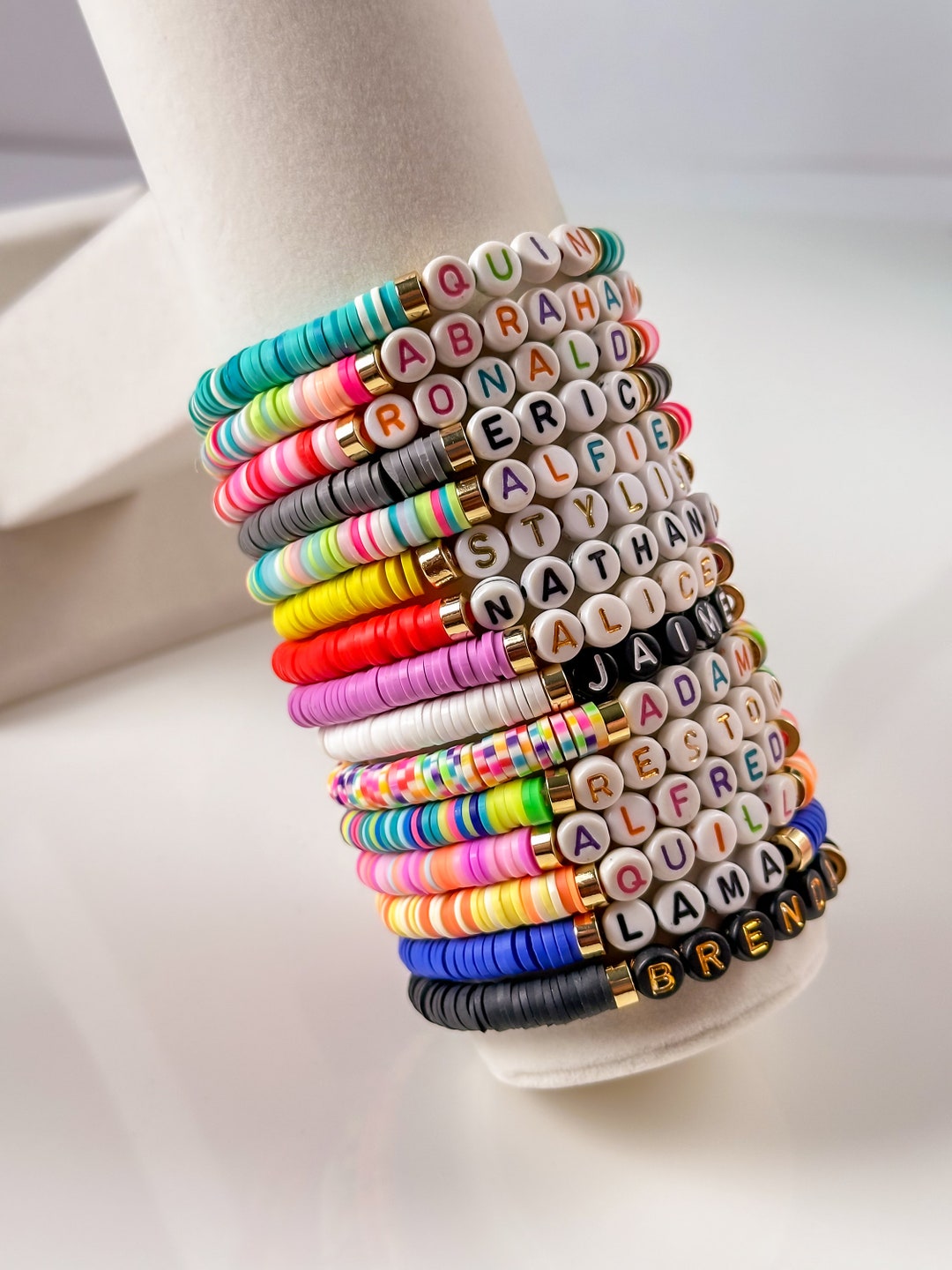 Custom Name Friendship Bracelet: Bulk Personalized Beaded Bracelet - Etsy