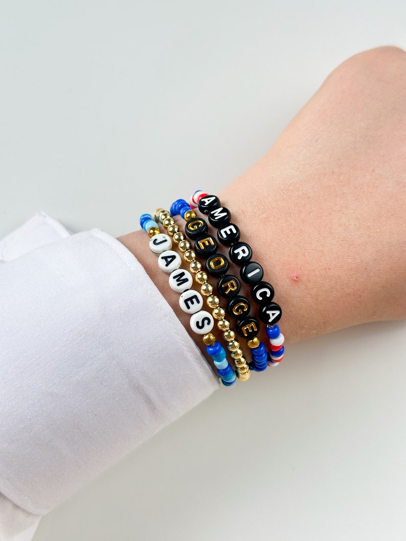 Personalized Beaded Name Friendship Bracelet, Custom Bracelet - Etsy