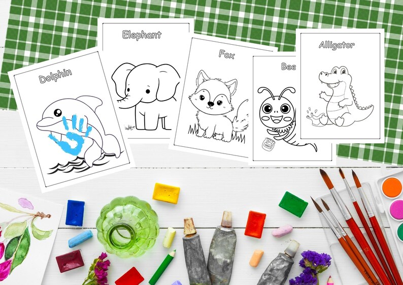 51 Printable Kids Coloring Pages, Animals Coloring Book, Fruits and ...