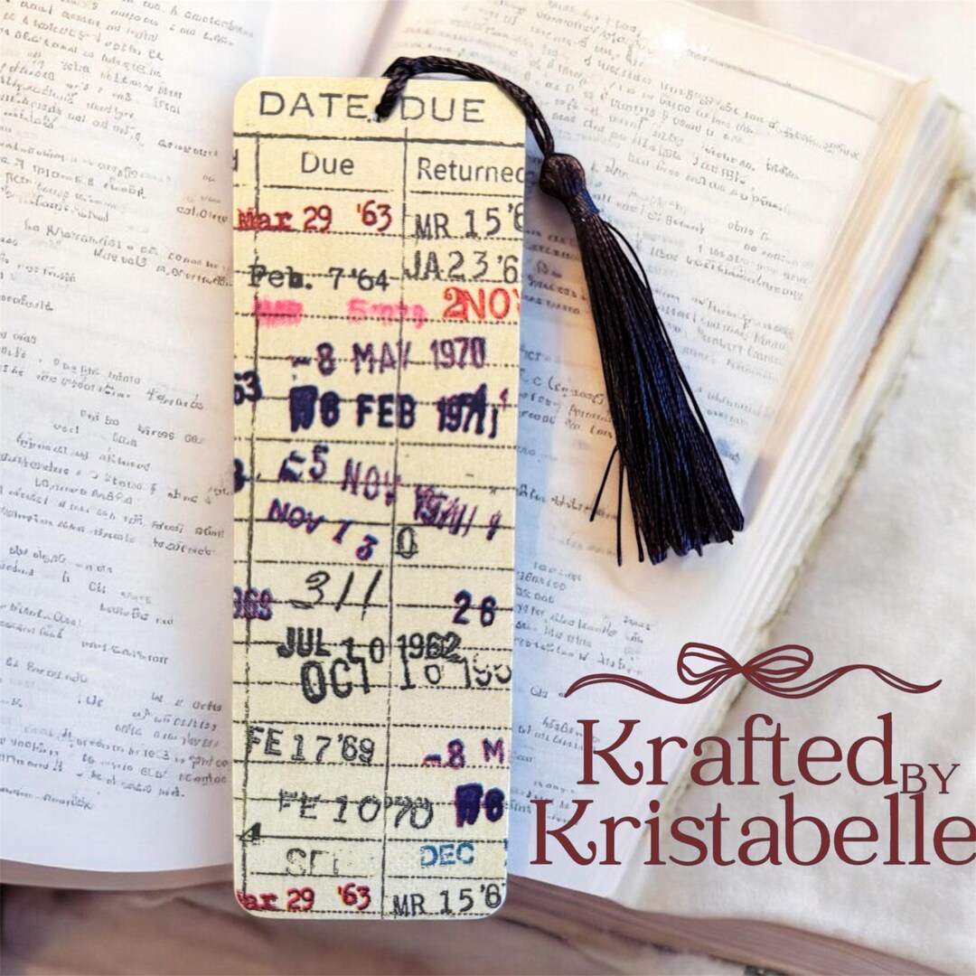 Retro Library Due Date Bookmark | Vintage Style Book Lover Gift - Etsy