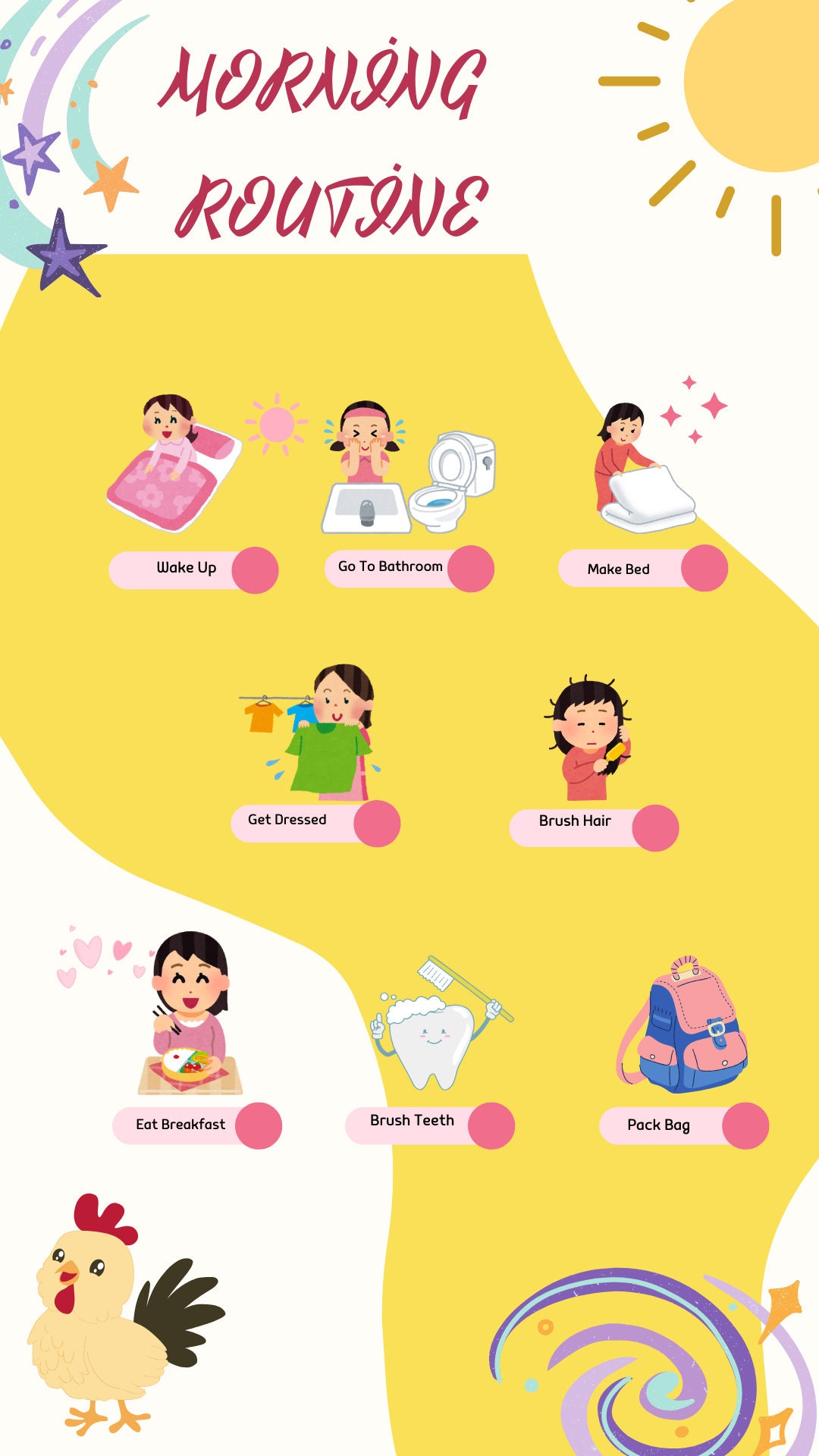 Daily Routine Schedule for Kids - Morning and Night - Digital Download ...