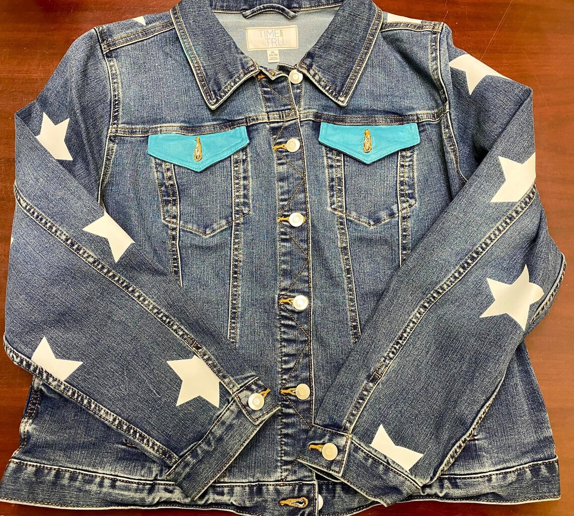 Custom Hand Painted Jean Jacket - University Sorority School Fraternity ...