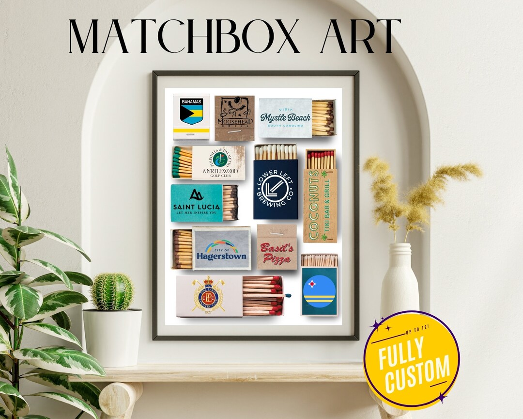 CUSTOM MATCHBOX ART | Personalized Digital Matchbox Gift | Downloadable Print | Matchbook ...