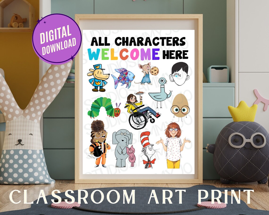 ALL Characters Welcome Here Classroom Poster | Digital Download ...