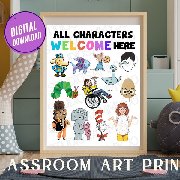 Children Book Characters Poster - Etsy