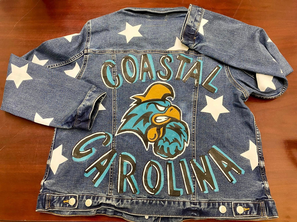 Custom Hand Painted Jean Jacket - University Sorority School Fraternity ...