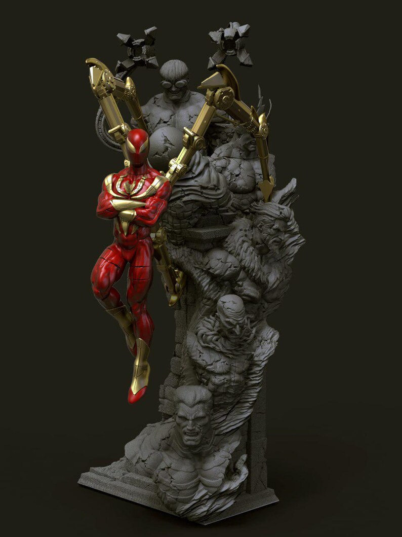 Iron Spider-man 3D STL Model – the Ultimate Hybrid Suit! - Etsy